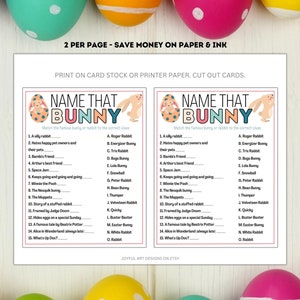 Name That Bunny Game / Easter Party Games / Printable Easter Games ...