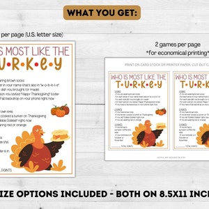 Thanksgiving Turkey Game / Fun Thanksgiving Game / Icebreaker Activity ...