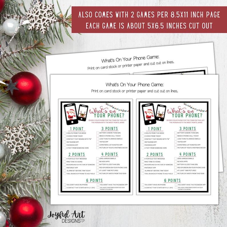 What's on Your Phone Game / Phone Scavenger Hunt Game / - Etsy