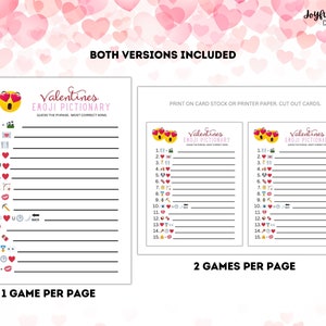 Valentines Emoji Pictionary Game / Valentine's Day Emoji Pictionary ...