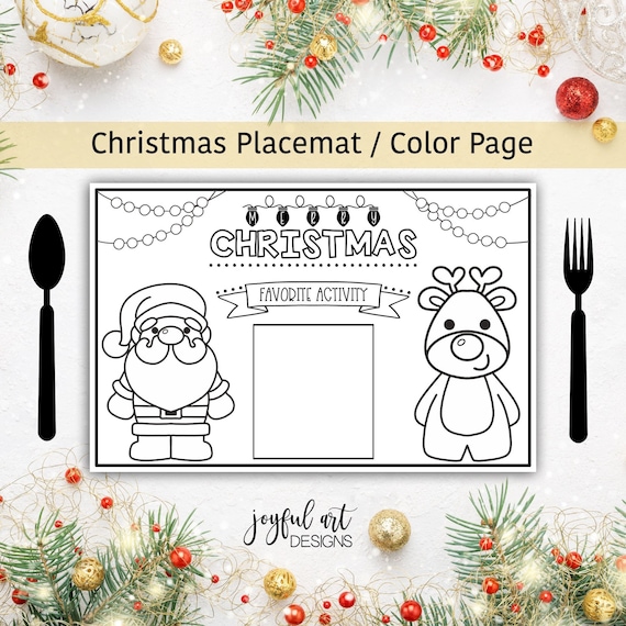 Printable Christmas Placemats Free Kids Printable Kids