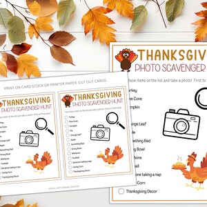 Thanksgiving Photo Scavenger Hunt / Fun Thanksgiving Games / Scavenger ...