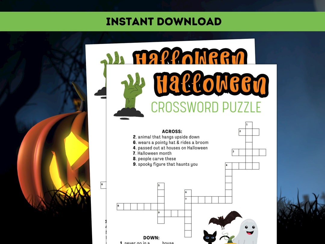 Halloween Crossword Puzzle / Halloween Party Games / Printable ...