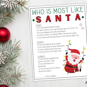 Christmas Icebreaker Game, Who is Most Like Santa, Office Christmas ...