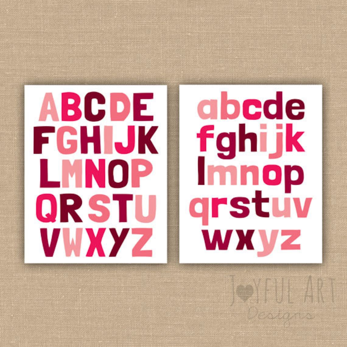 Alphabet Wall Art. Nursery Alphabet Printables. Uppercase and - Etsy