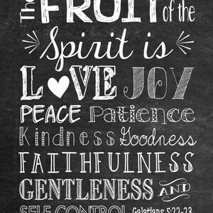 Fruit of the Spirit Chalkboard Subway Art PRINTABLE Sign. Chalkboard ...