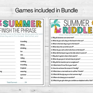 Summer Game BUNDLE / Summer Party Games / Printable Summertime Games ...