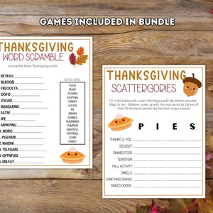 Thanksgiving Printable Games / Thanksgiving Game BUNDLE / Friendsgiving ...