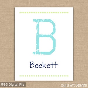 Beach Theme Nursery Wall Art PRINTABLE Signs. Baby Monogram Sign. Beach ...