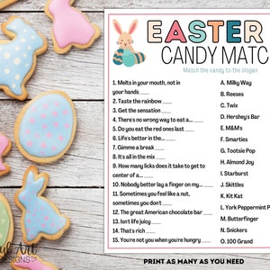 Easter Candy Match Game / Easter Party Games / Printable Easter Games ...