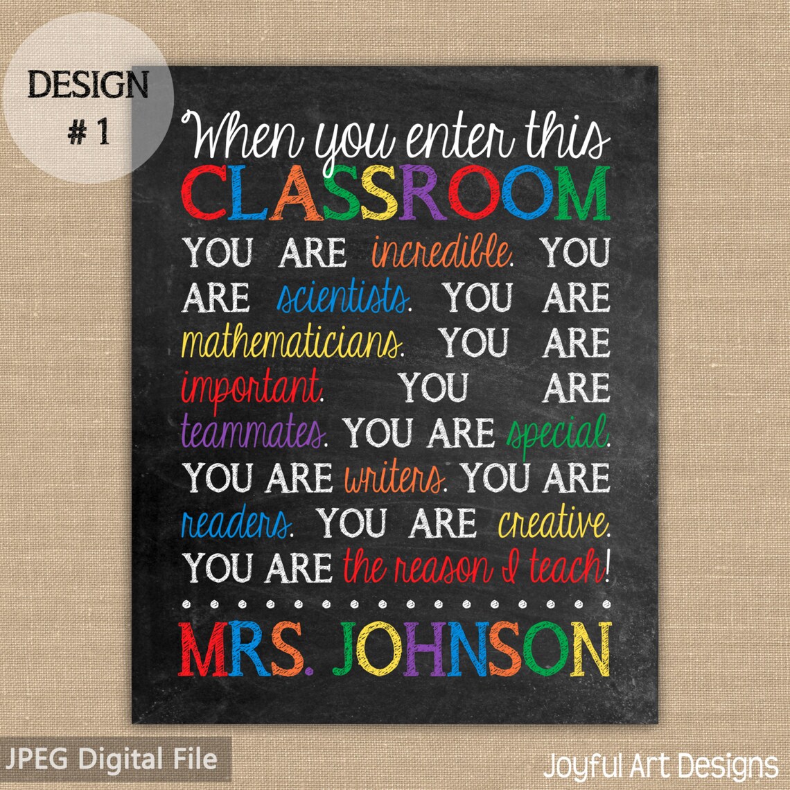 When You Enter This Classroom You Are PRINTABLE. Chalkboard - Etsy