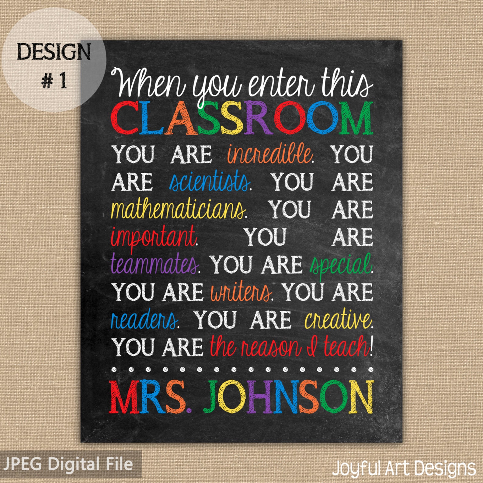 When You Enter This Classroom You Are PRINTABLE. Chalkboard - Etsy