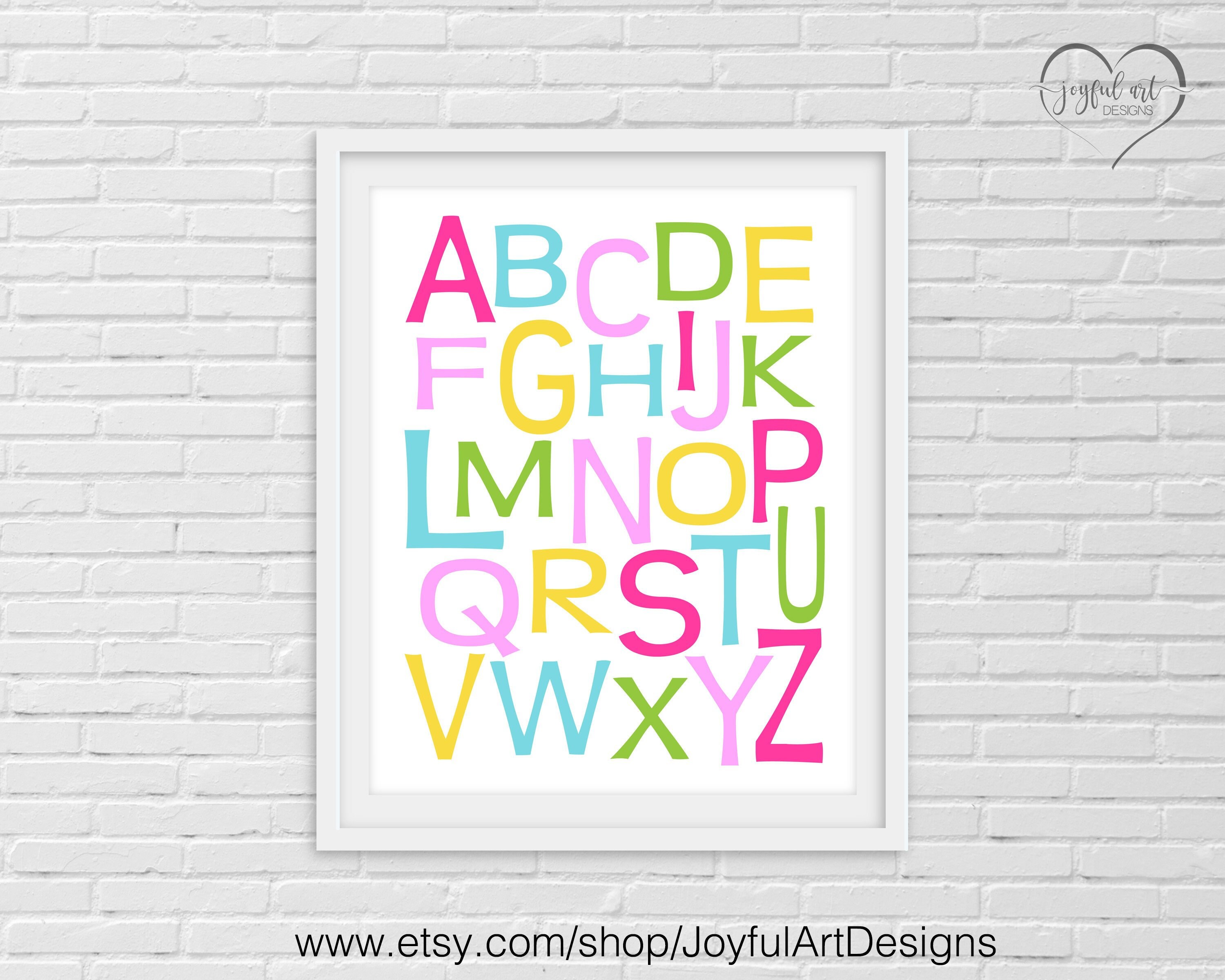 Alphabet Children's Decor. Alphabet Poster. Uppercase Alphabet ...