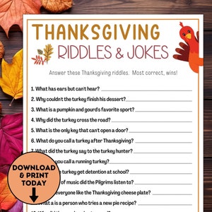 Thanksgiving Riddles / Thanksgiving Riddle Me This Trivia Game ...