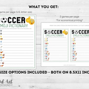 Soccer Emoji Pictionary / Printable Soccer Team Party Games / Soccer ...
