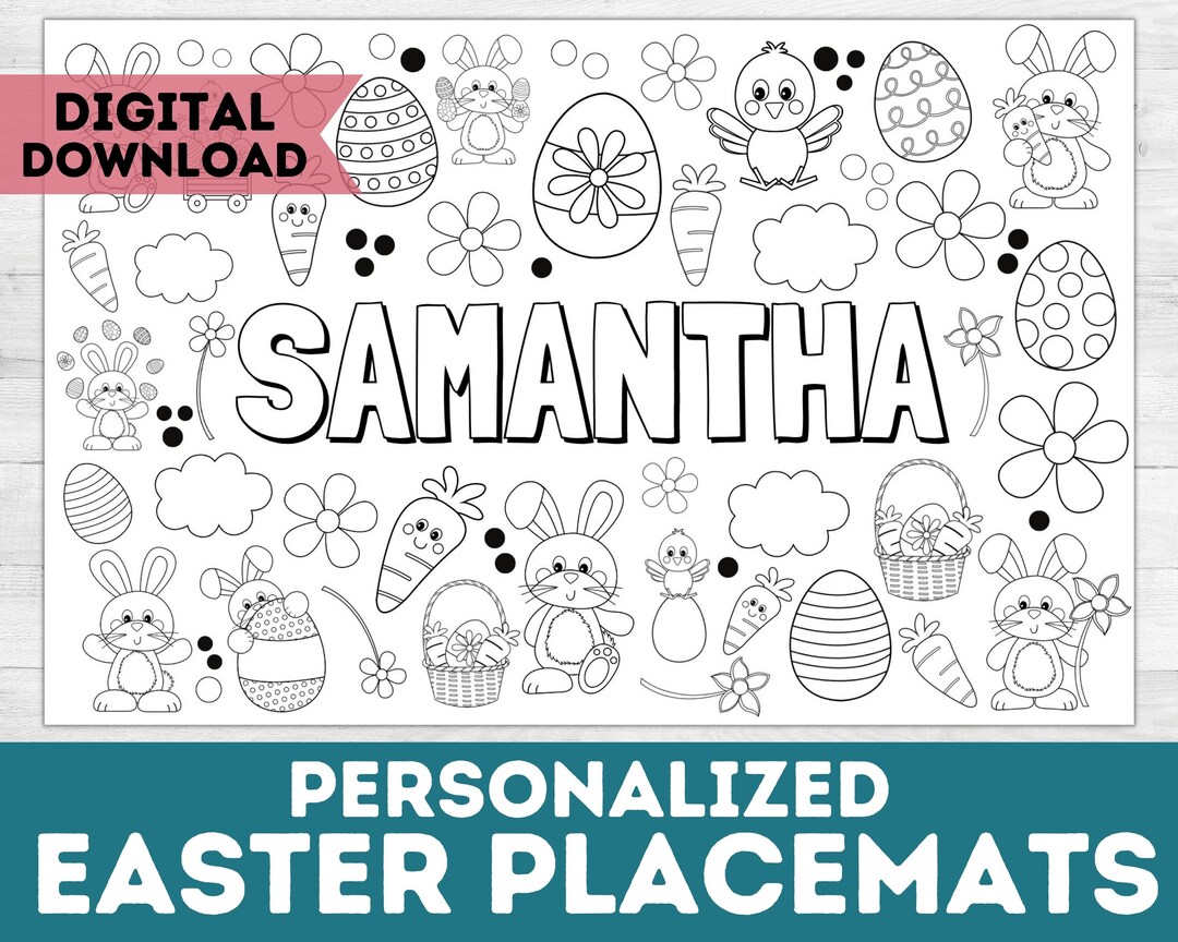 Personalized Easter for Kids, Easter Coloring Pages, Printable Easter ...