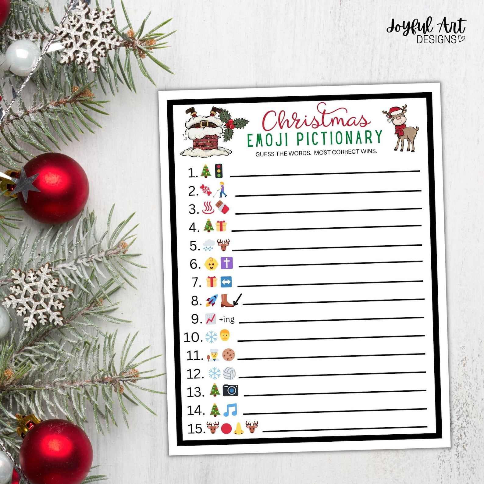 Christmas Emoji Pictionary Game Christmas Party Games Fun - Etsy