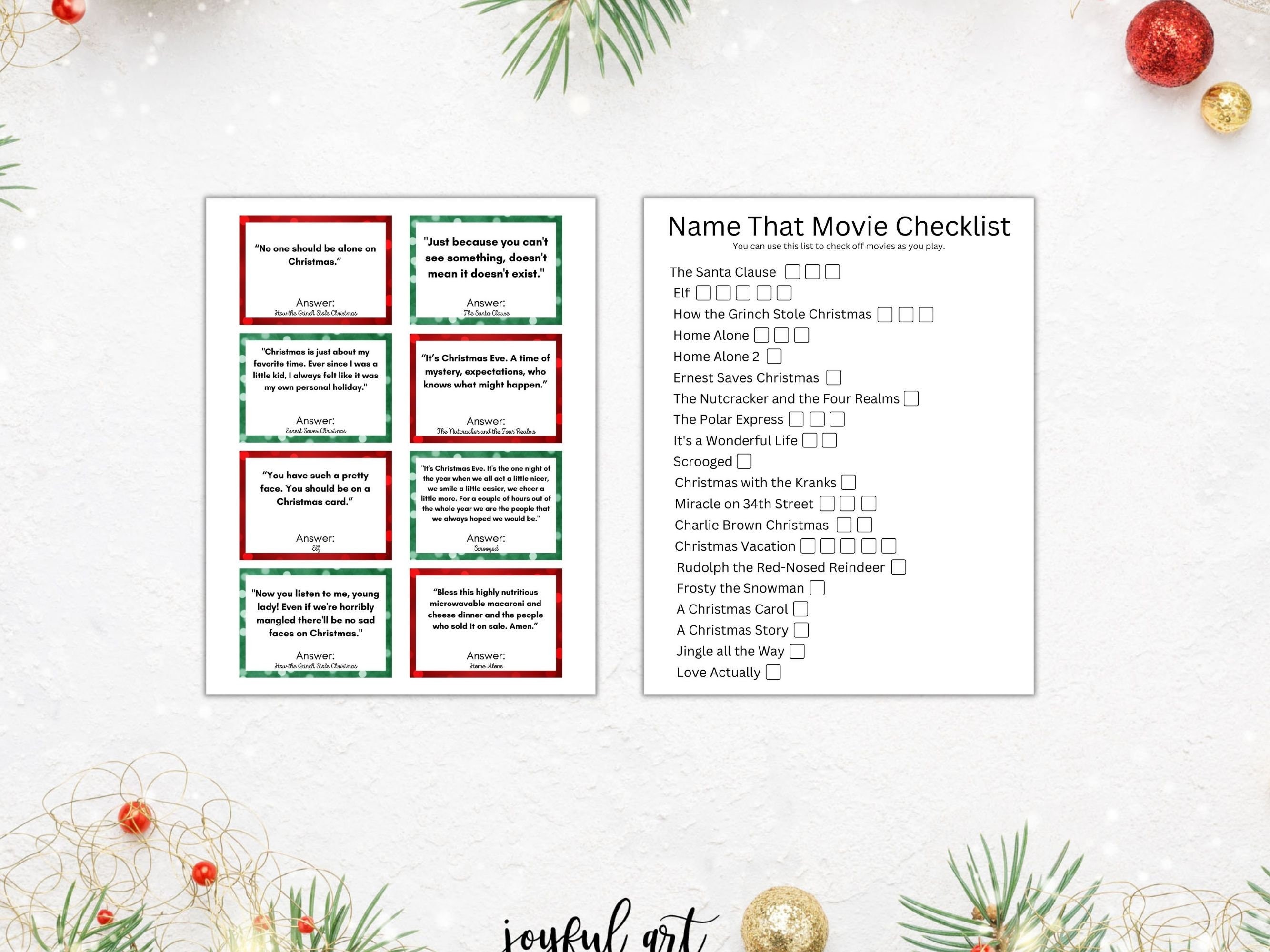 Name That Movie Christmas Game, Guess the Christmas Movie, Christmas ...