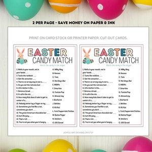 Easter Candy Match Game / Easter Party Games / Printable Easter Games ...