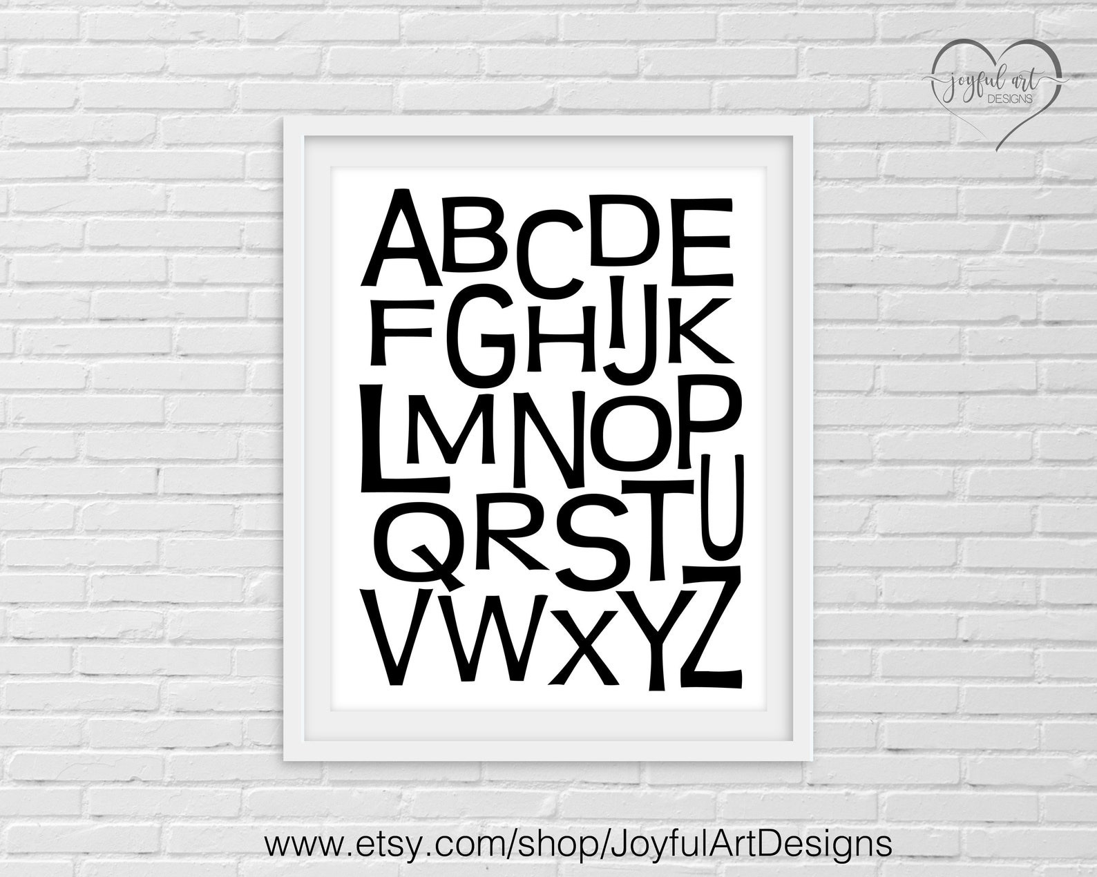 Alphabet Children's Decor. Alphabet Poster. Uppercase - Etsy