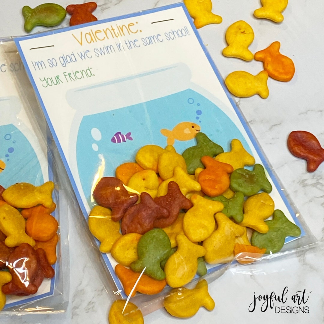 Goldfish Valentine Card / Classroom Valentines / Valentine's Ideas for ...