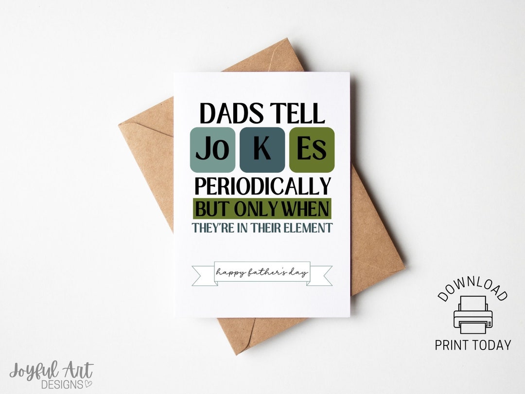 Dad Jokes Father's Day Card. I Tell Dad Jokes Periodically. Funny Card ...