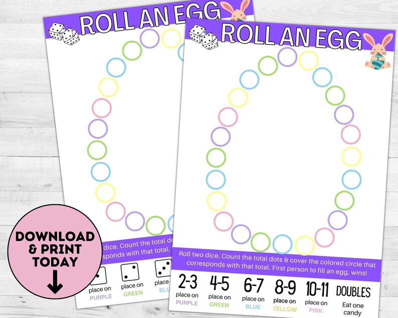 Easter Game / Roll an Egg Candy Dice Game / Easter Party Games / Easter ...