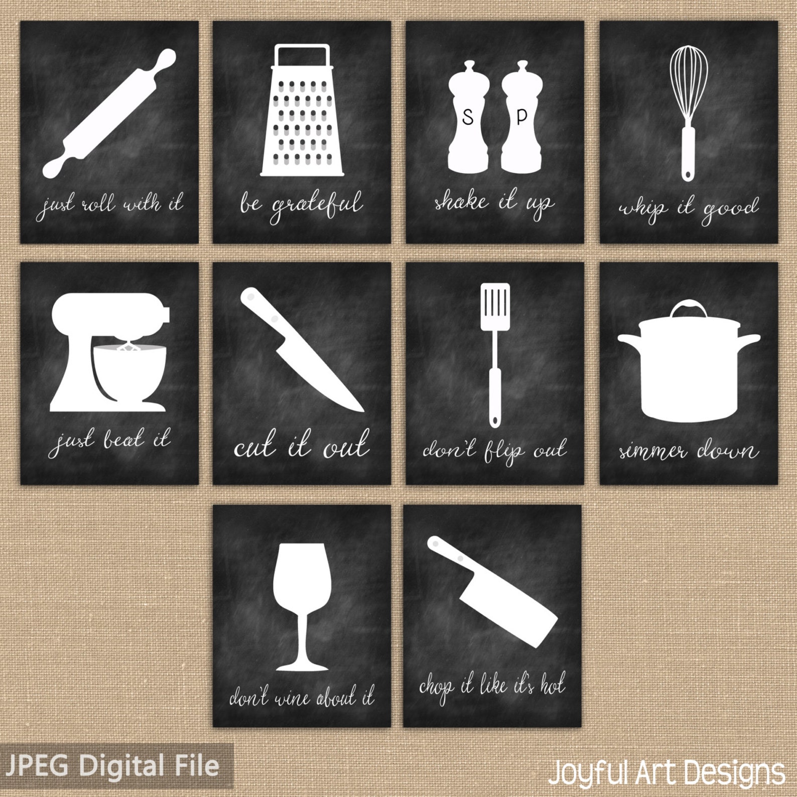 Kitchen Decor PRINTABLE Signs. Set of Chalkboard Kitchen - Etsy Canada