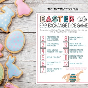 Easter Egg Gift Exchange Dice Game / Roll the Dice Easter Egg Exchange ...