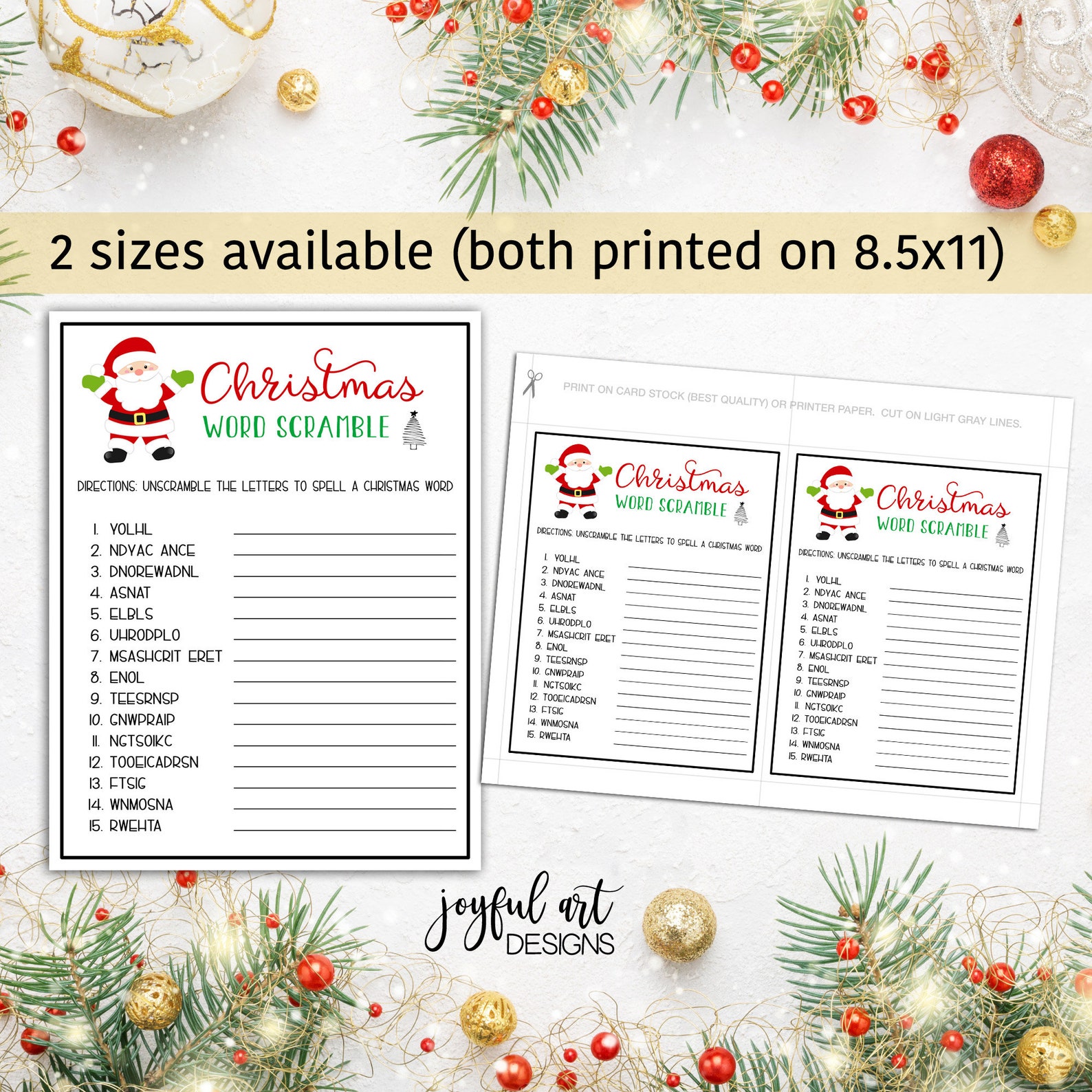 Christmas Word Scramble / Christmas Party Games / Holiday Games / Fun ...