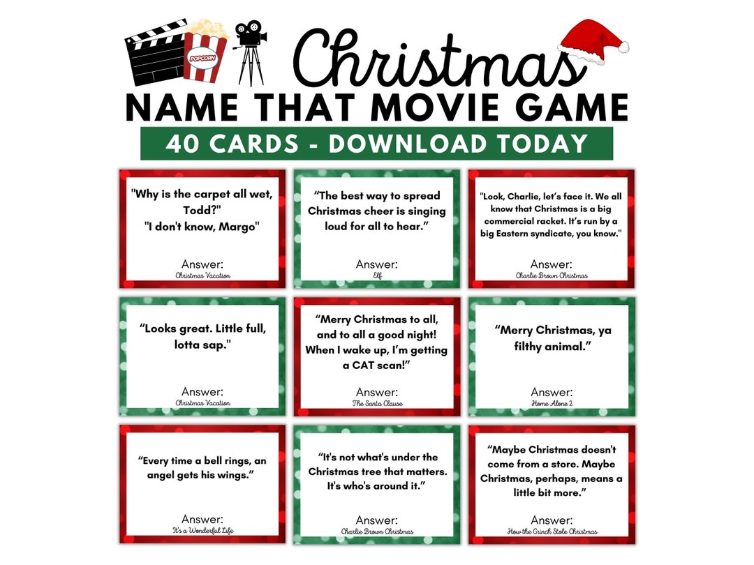 Name That Movie Christmas Game, Guess the Christmas Movie, Christmas ...