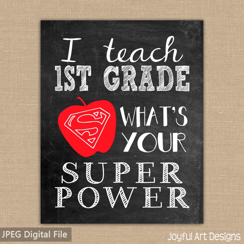I Teach What's Your Superpower PRINTABLE Chalkboard Sign - Etsy