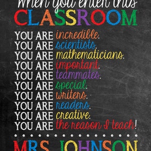 When You Enter This Classroom You Are PRINTABLE. Chalkboard Sign ...