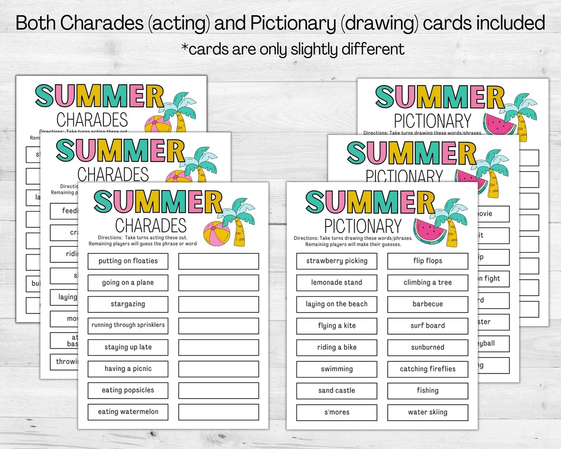 Summer Game BUNDLE / Summer Party Games / Printable Summertime Games ...