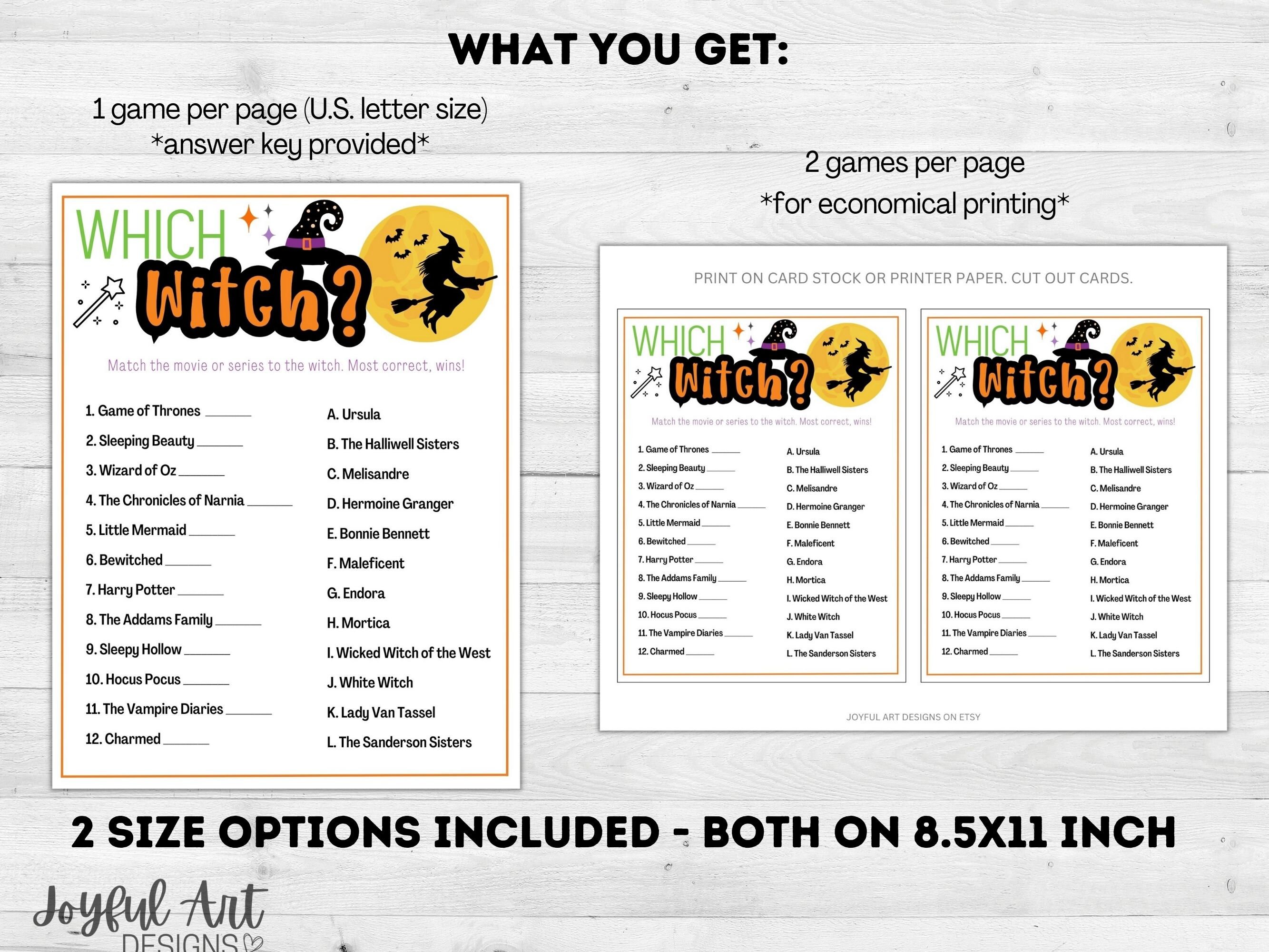 Halloween Witch Game / Halloween Party Games / Printable Halloween ...