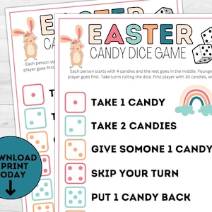 Easter Candy Dice Game / Easter Party Games / Printable Easter Games ...