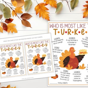Thanksgiving Turkey Game / Fun Thanksgiving Game / Icebreaker Activity ...