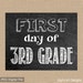 First Day of 3rd Grade Chalkboard PRINTABLE Sign. Last Day of - Etsy