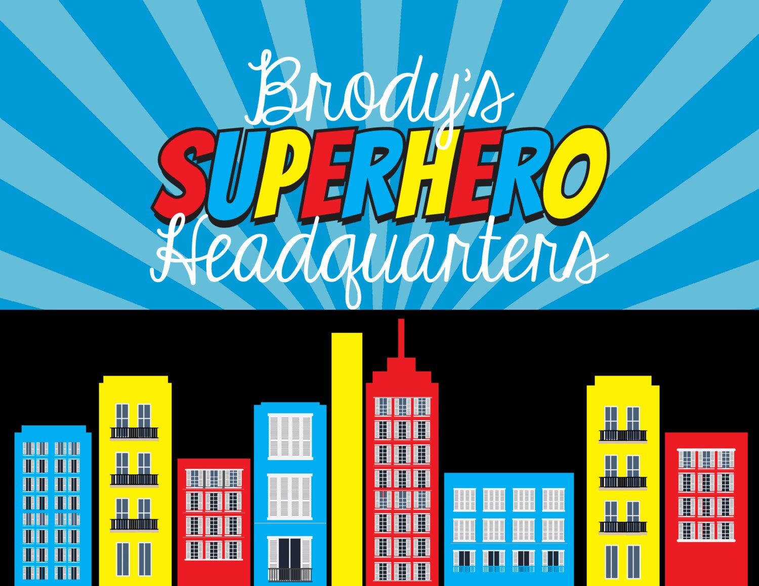 Superhero Headquarters PRINTABLE. Superhero Birthday Party. | Etsy UK