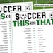 Soccer This or That / Would You Rather / Printable Soccer Team Party ...