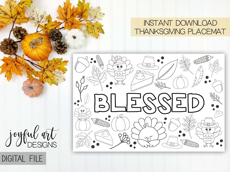Printable Thanksgiving Placemats 8.5x11 and 11x17 THREE | Etsy