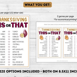 Thanksgiving This or That Game / Fun Thanksgiving Game / Would You ...
