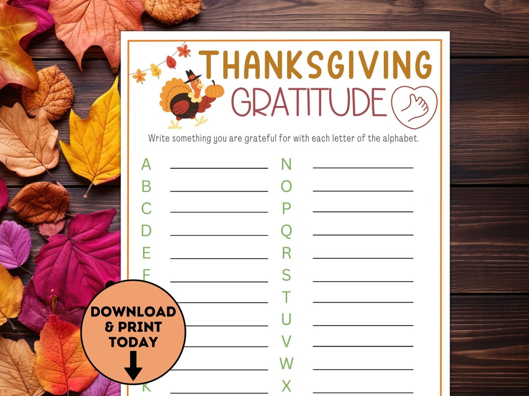 Thanksgiving Gratitude Activity / Fun Thanksgiving Games / Kids Table ...