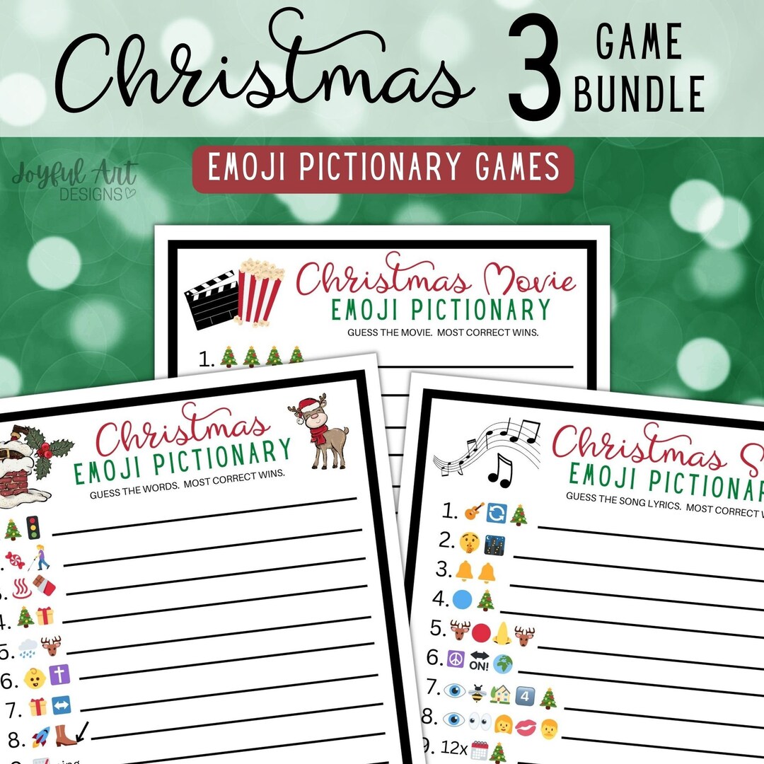 Christmas Emoji Pictionary Game Christmas Party Games Fun - Etsy