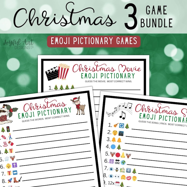 Christmas Emoji Pictionary Game Christmas Party Games Fun - Etsy