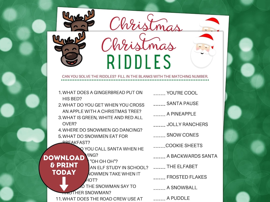 Christmas Riddles / Christmas Party Games / Christmas Trivia / Fun ...