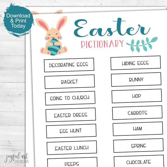Easter Pictionary Game / Easter Party Games / Easter Charades - Etsy