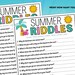 Summer Riddles Game / Summer Party Game / Printable Summertime Game ...