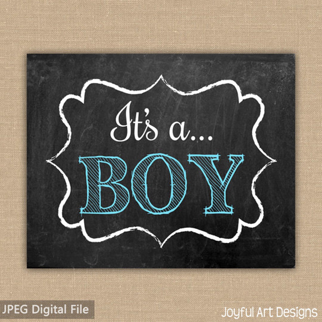 Gender Reveal Printable Sign. It's a BOY. It's a GIRL. Chalkboard Sign ...