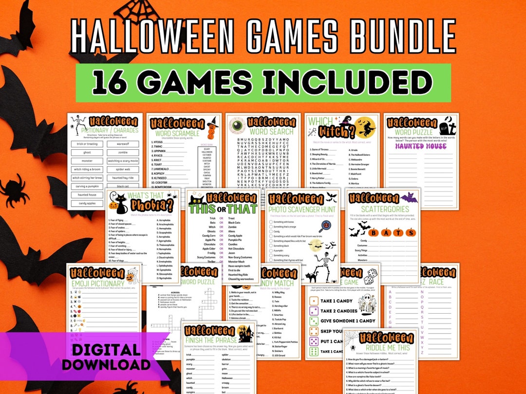 Halloween Game BUNDLE / Halloween Party Games / Printable Halloween ...